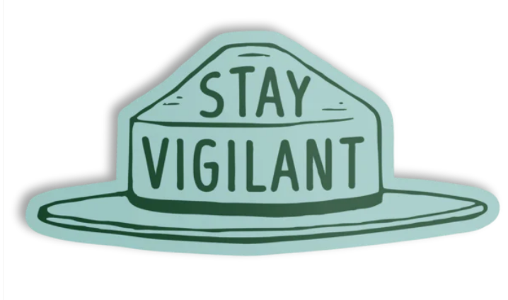 Smokey Stay Vigilant Sticker — The Bear Mountain